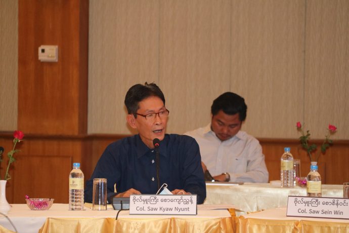 "Sooner or later there will be a political meeting and discussion," says Colonel Saw Kyaw Nyunt ...