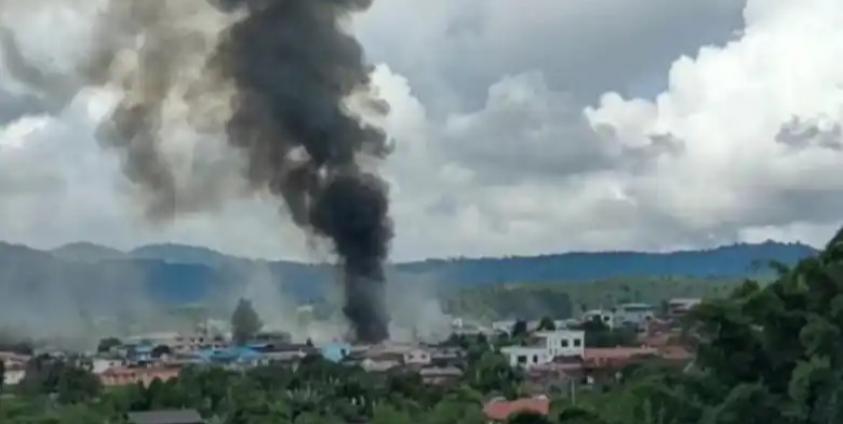 Junta fighter jet deliberately targets market in in Kutkai Town, Shan ...